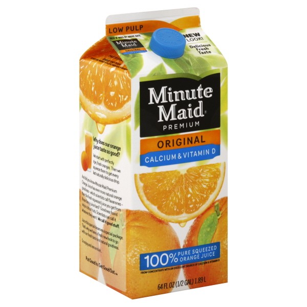 Minute Maid Premium Original Orange Juice Calcium And Vitamin D Low Pulp